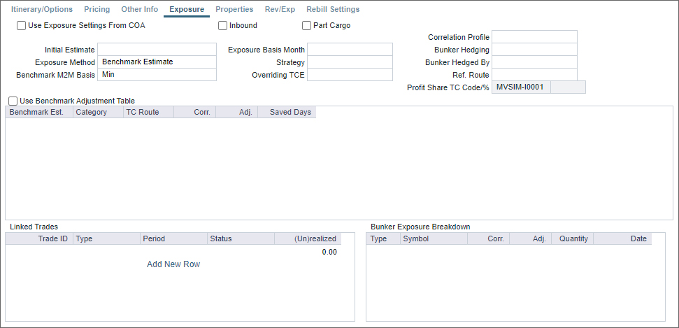 IMOS - Exposure Tab - Cargo